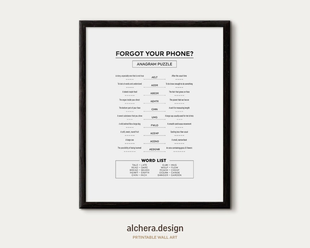 Funny Bathroom Anagram Puzzle Print (instant Download) - Etsy