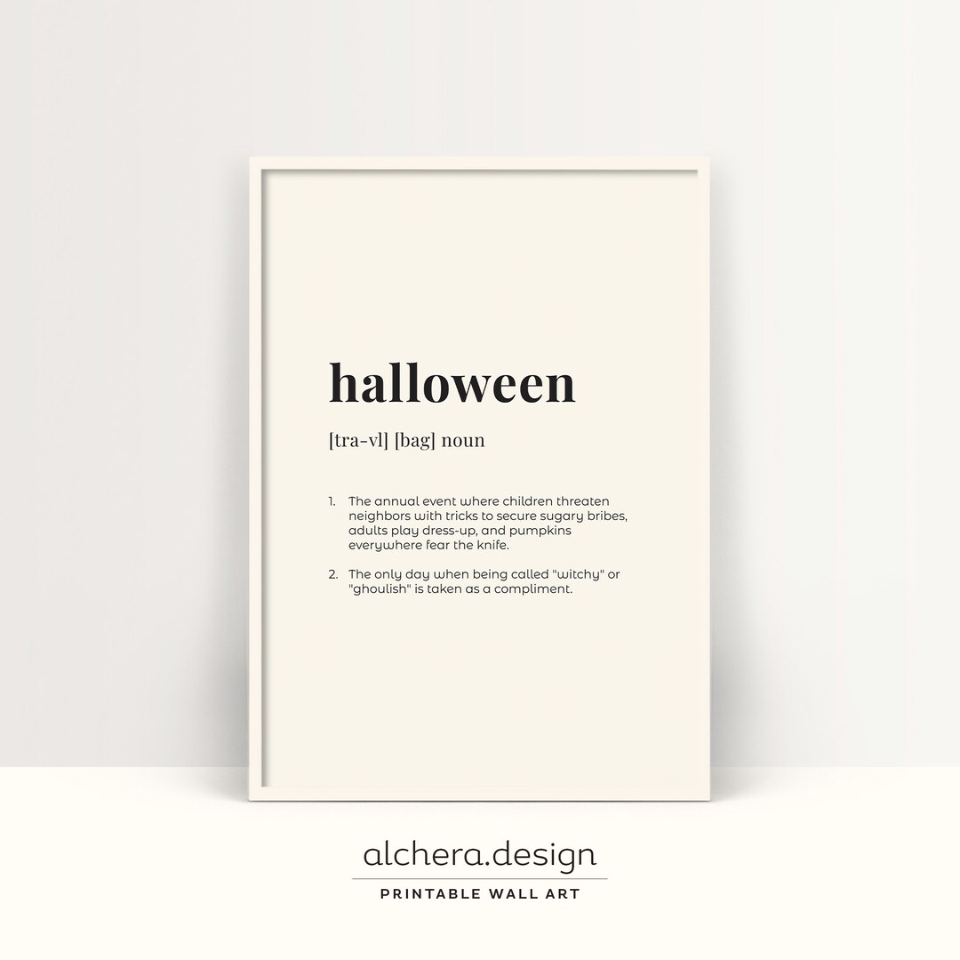 Halloween Definition Art, Printable Halloween Meaning, Halloween Word ...