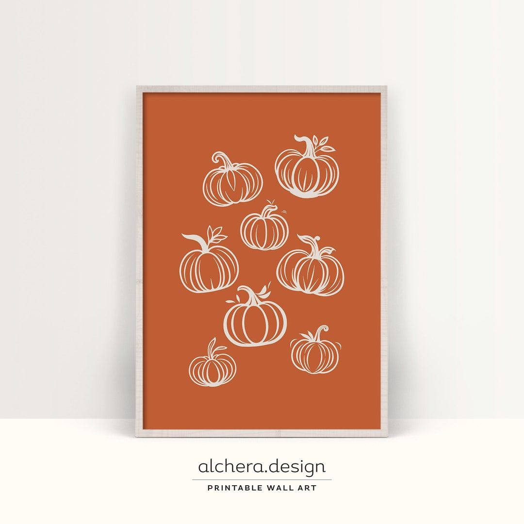 Pumpkin Wall Decor Fall Printable Halloween Kitchen - Etsy