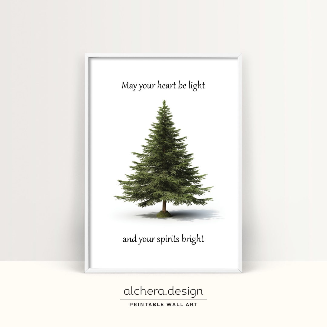 Christmas Tree Quote Wall Art, Inspirational Christmas Decor Print ...