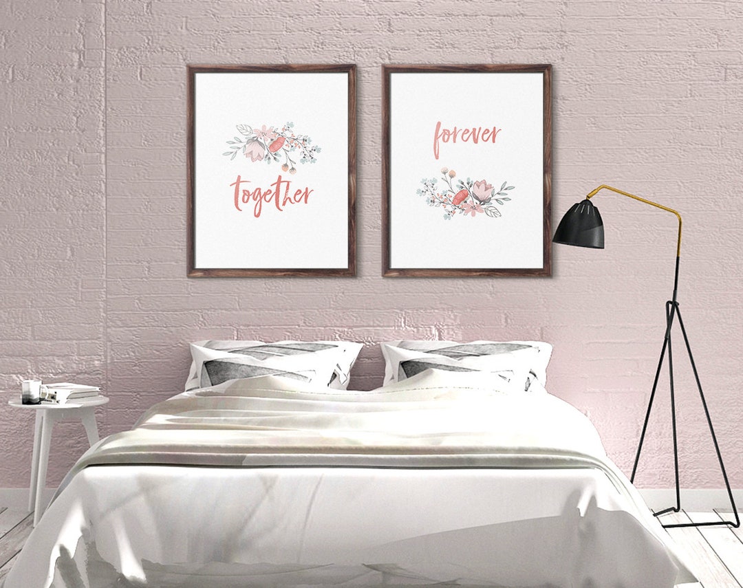 Above Bed Art, Together Forever, Print Set of Two, Wall Art Set of 2 ...