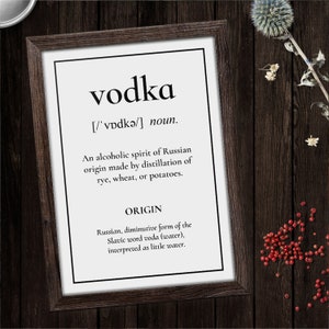 Vodka Poster, Vodka Print, Cocktail Poster, Vodka Quote, Vodka Sign ...