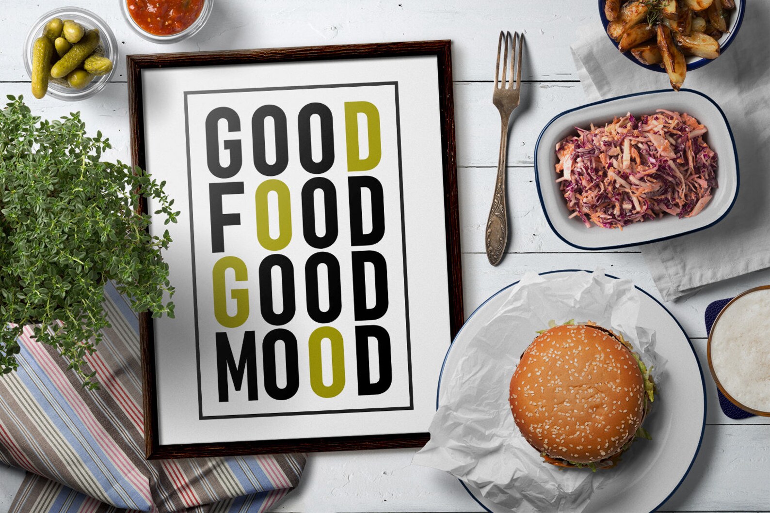 Good Food Sign Good Food Good Mood Foodie Gift Posters of - Etsy