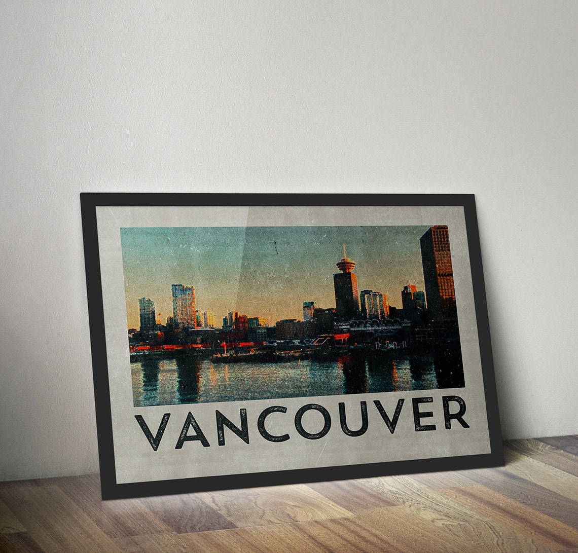 Vancouver Print Vintage Travel Poster Vancouver Poster - Etsy