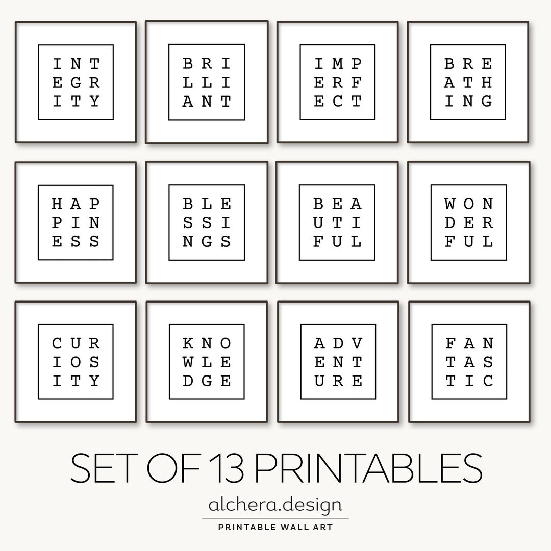 Printable Inspirational Wall Decor, Positive Word Art for Home, Modern ...