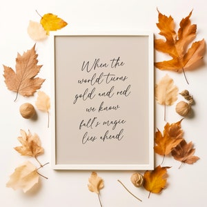 Modern Farmhouse Fall Typography Art, Printable Autumn Wall Decor ...