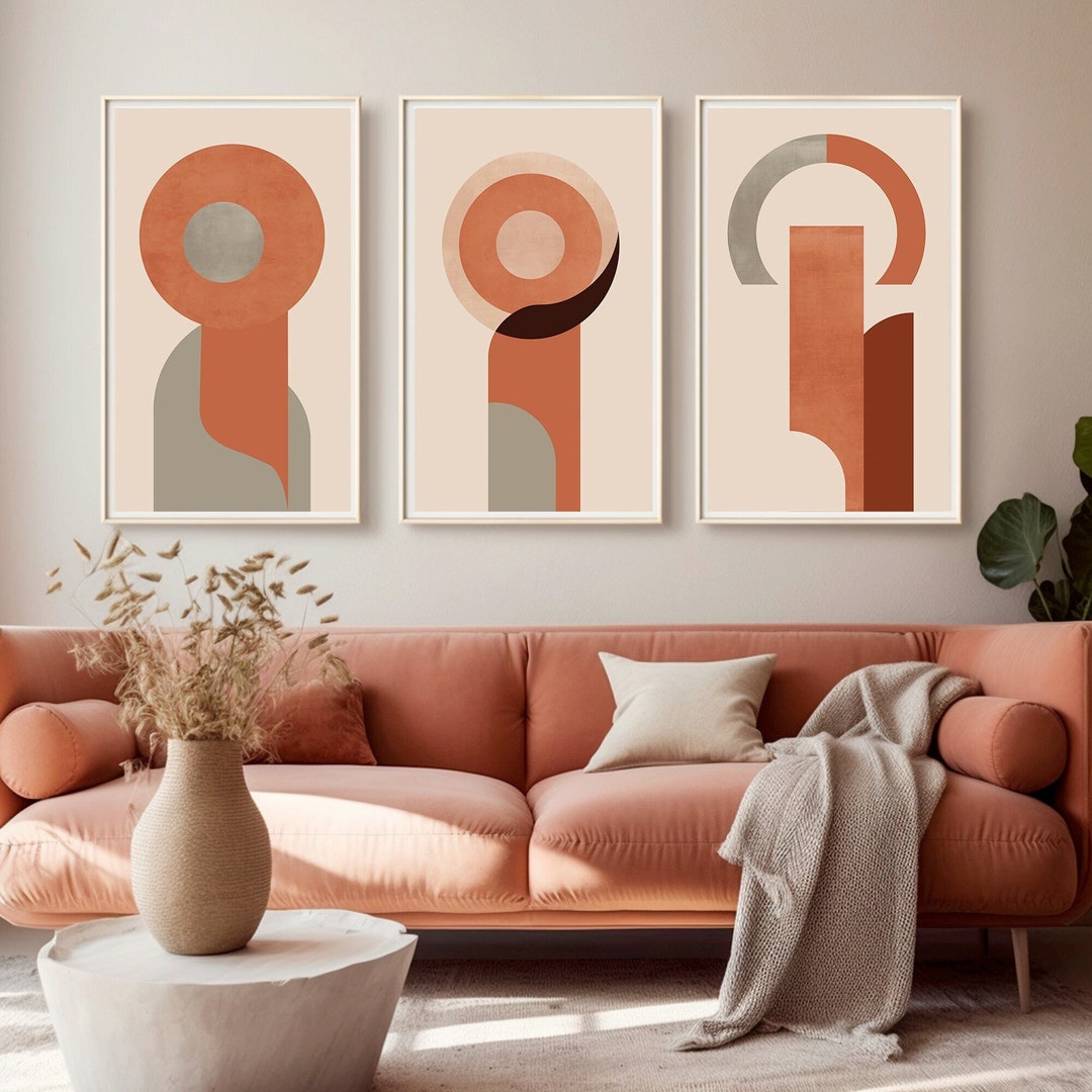 Abstrakte Kreise Boho Ästhetische Drucke, Wand Kunst Drucke im Boho Stil mit Abstrakten Formen ...