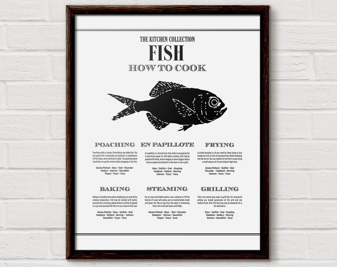 Fish Art, Fish Printable, Butcher Set, Cooking Poster, Cook Gift ...