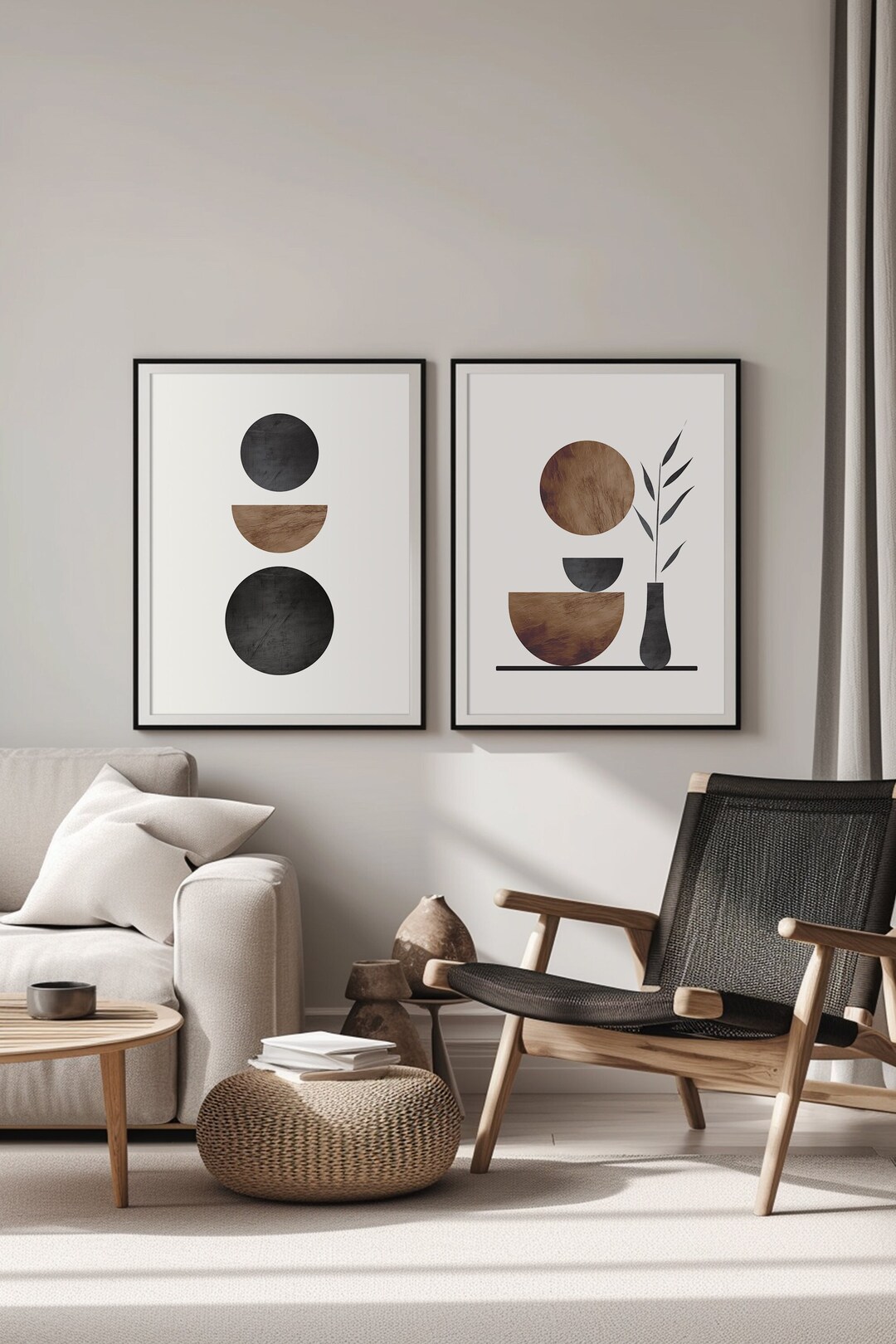 Minimalist Abstract Wall Art, Modern Living Room Decor Print, Mid ...