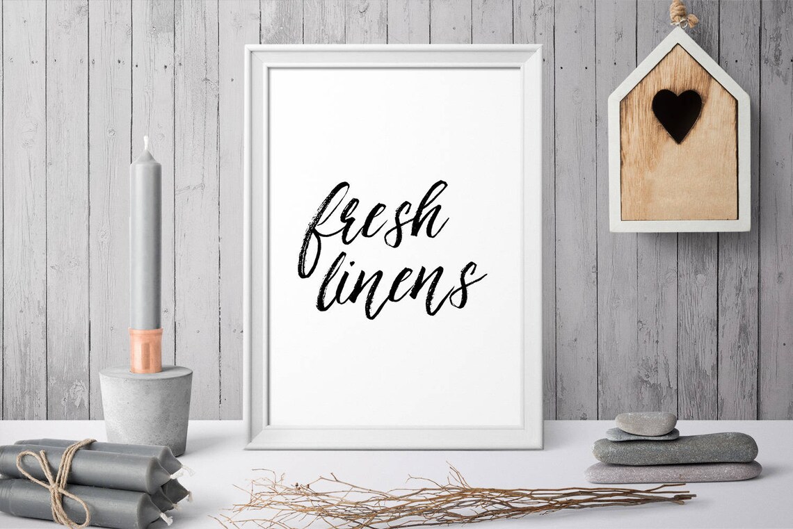 Fresh Linens Laundry Typographic Print Laundry Room Sign - Etsy