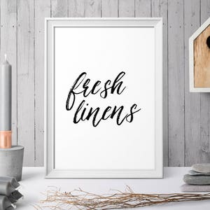 Fresh Linens, Laundry Typographic Print, Laundry Room Sign, Typographic ...