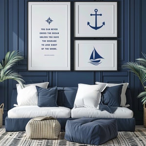 Beach House Wall Art, Ocean Quotes Wall Decor, Nautical Minimalist Art ...
