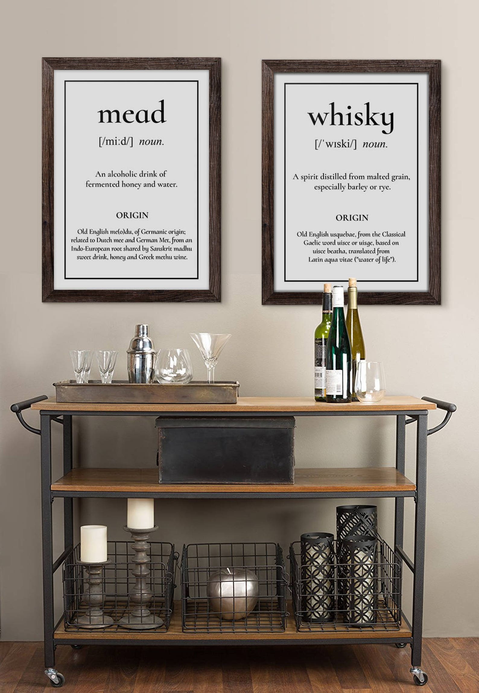 Brandy Bar Cart Brandy Print Bar Cart Decor Definition | Etsy