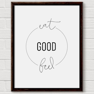 Kitchen Decor Kitchen Wall Art Kitchen Prints Eat Good Feel - Etsy