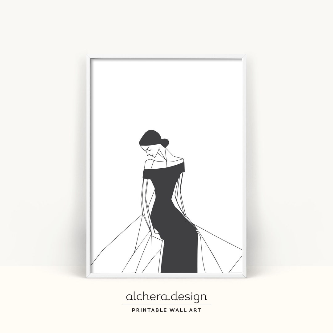 Line Art Woman Wall Art, Feminine Line Art Poster, Minimalist Female ...