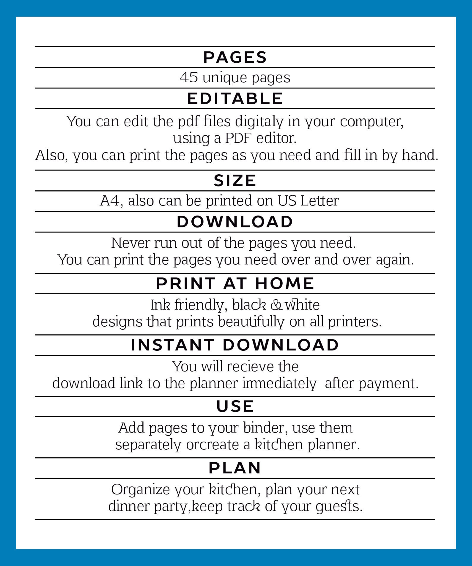 Kitchen Guide Kitchen Organization Kitchen Poster Kitchen - Etsy