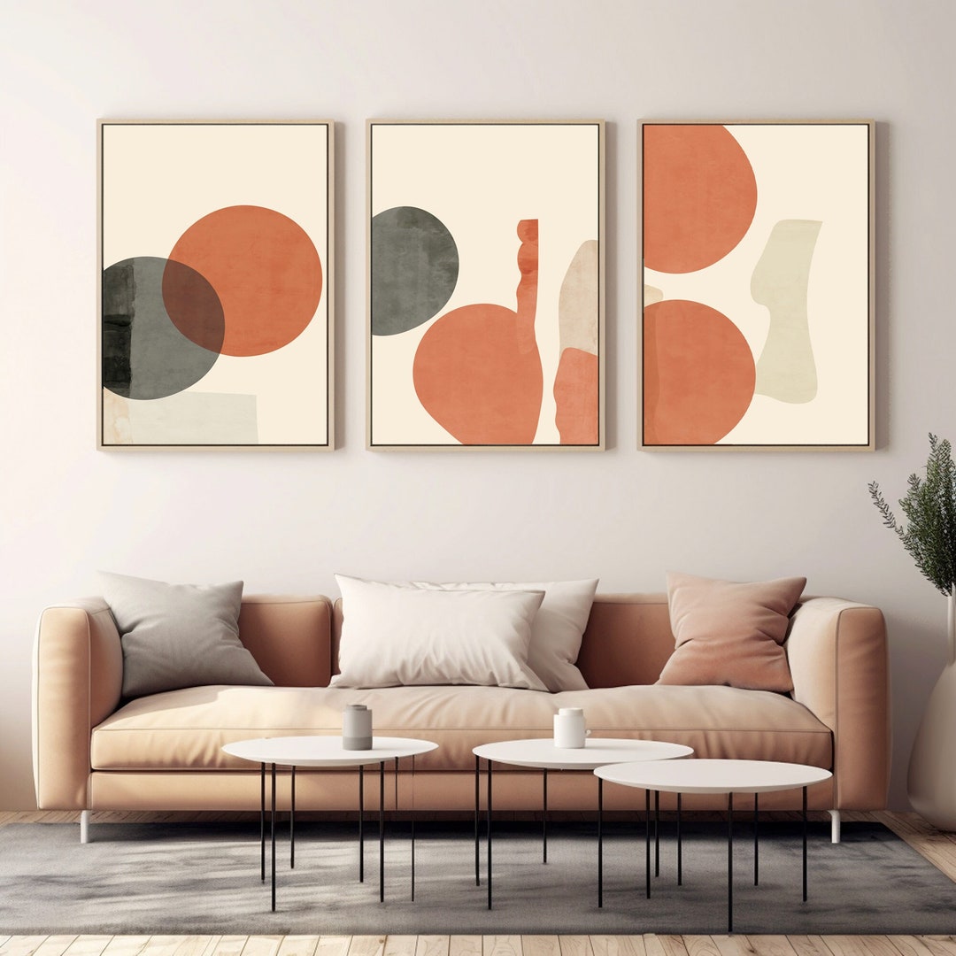 Abstract Shapes Boho Posters for Wall Decor, Contemporary Wall Art Set ...