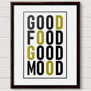 Good Food Sign Good Food Good Mood Foodie Gift Posters of - Etsy