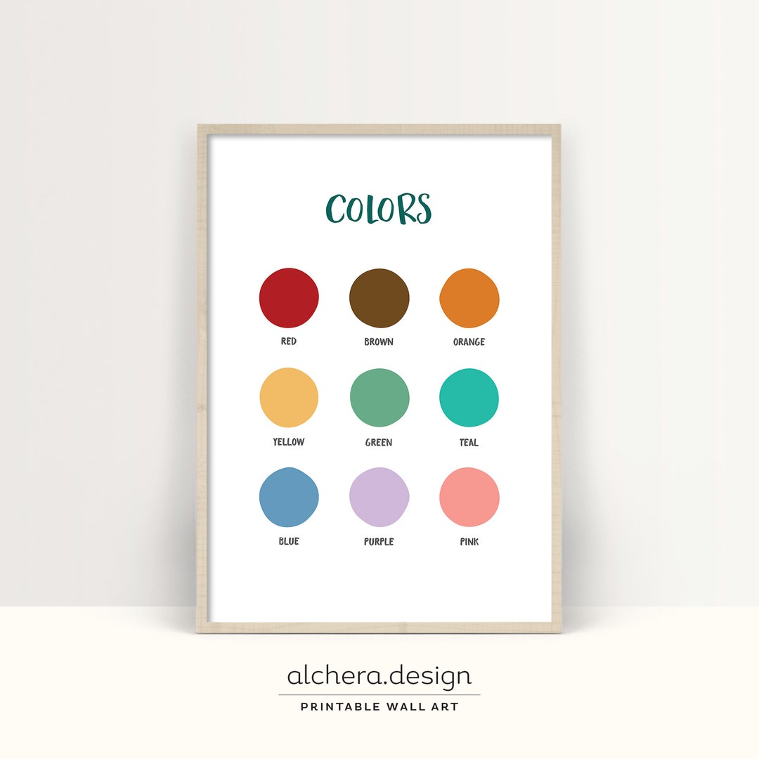 Colors Educational Poster, Homeschool Print, Learning Colors ...