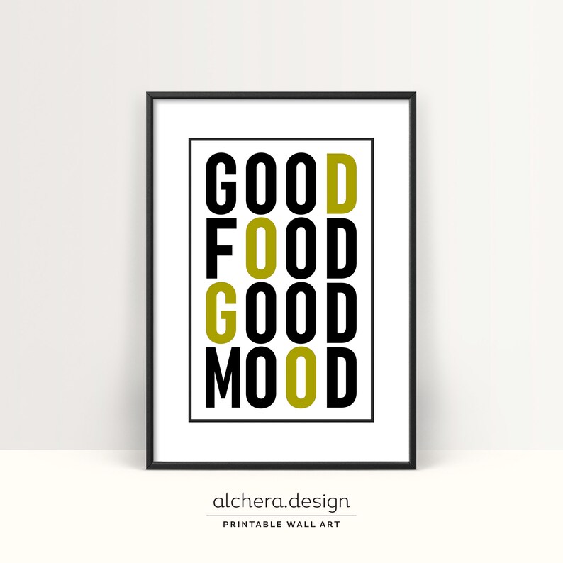 Good Food Sign, Good Food Good Mood, Foodie Gift, Posters of Food ...