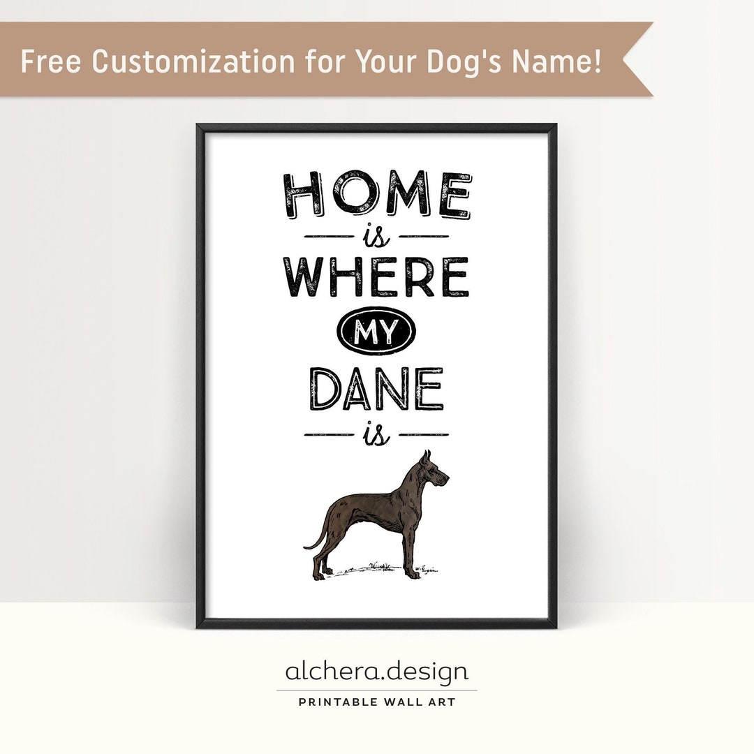 Great Dane, Dane, Great Dane Art, Great Dane Gift, Black Great Dane Art ...