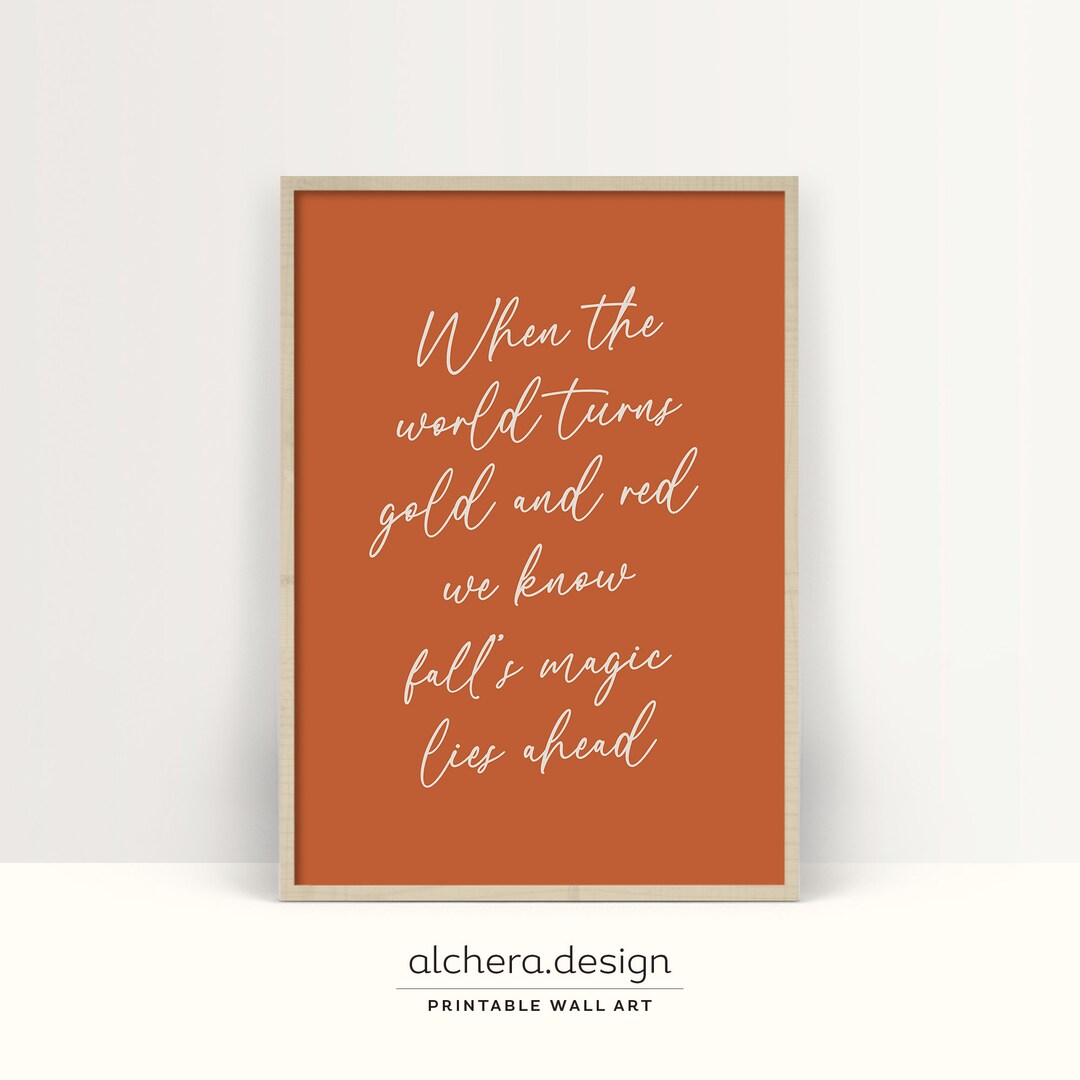 Modern Farmhouse Fall Typography Art, Printable Autumn Wall Decor ...
