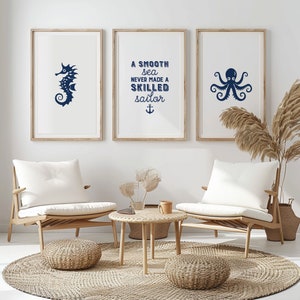 Beach House Wall Art, Ocean Quotes Wall Decor, Nautical Minimalist Art ...