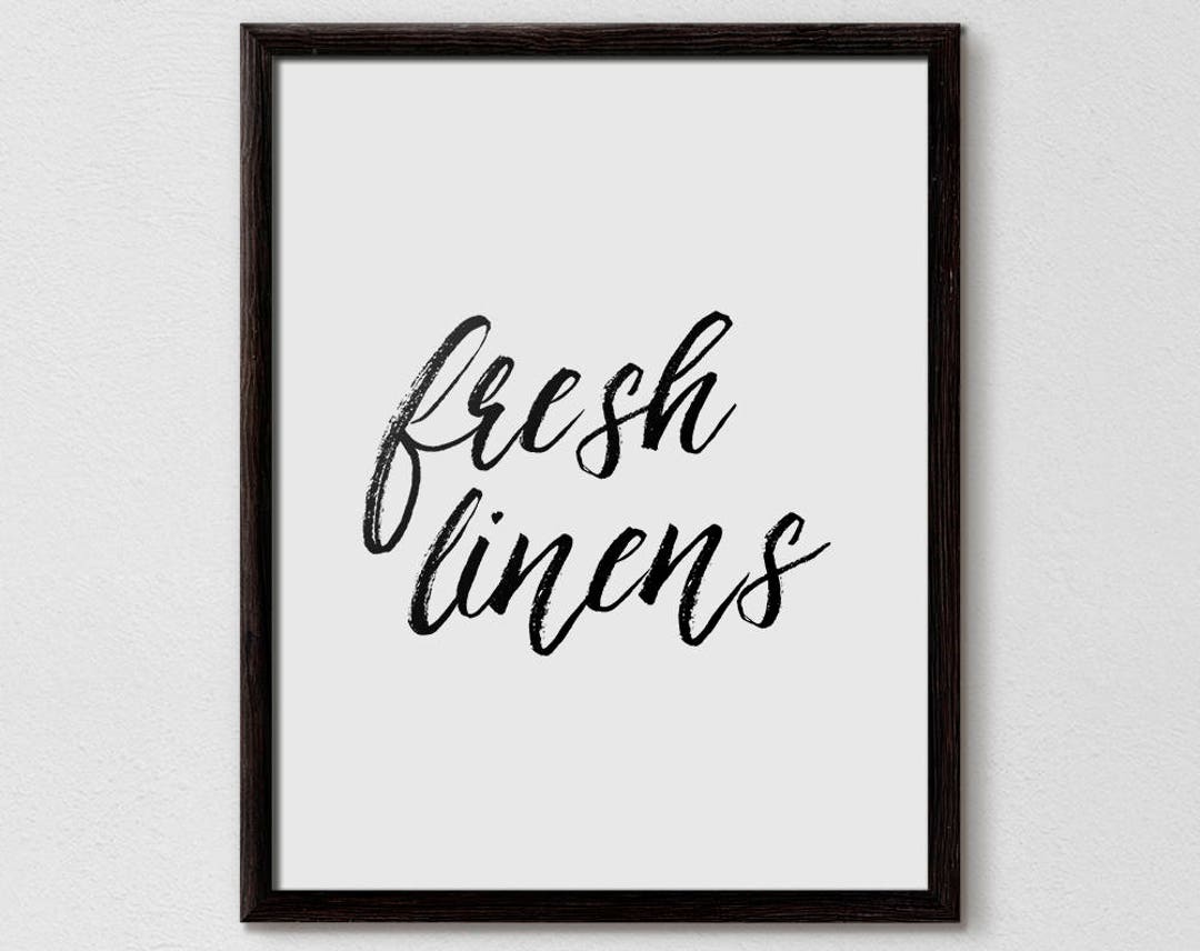 Fresh Linens, Laundry Typographic Print, Laundry Room Sign, Typographic ...