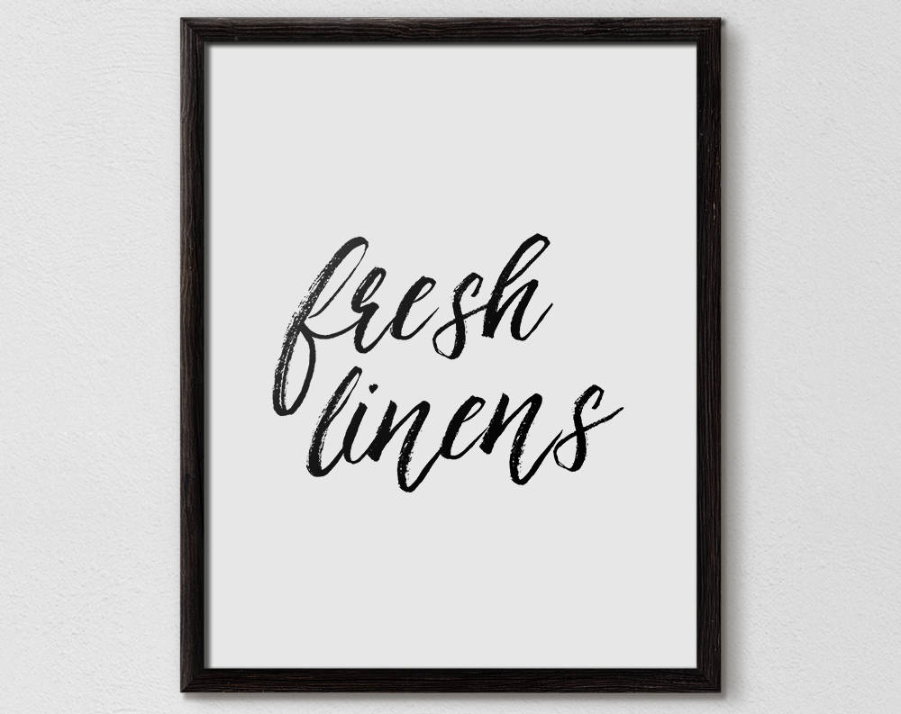 Fresh Linens, Laundry Typographic Print, Laundry Room Sign, Typographic ...