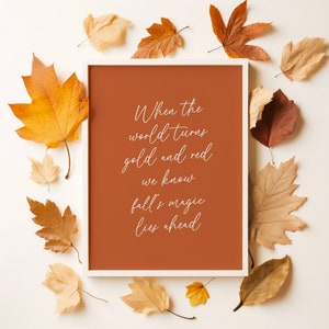 Modern Farmhouse Fall Typography Art, Printable Autumn Wall Decor ...