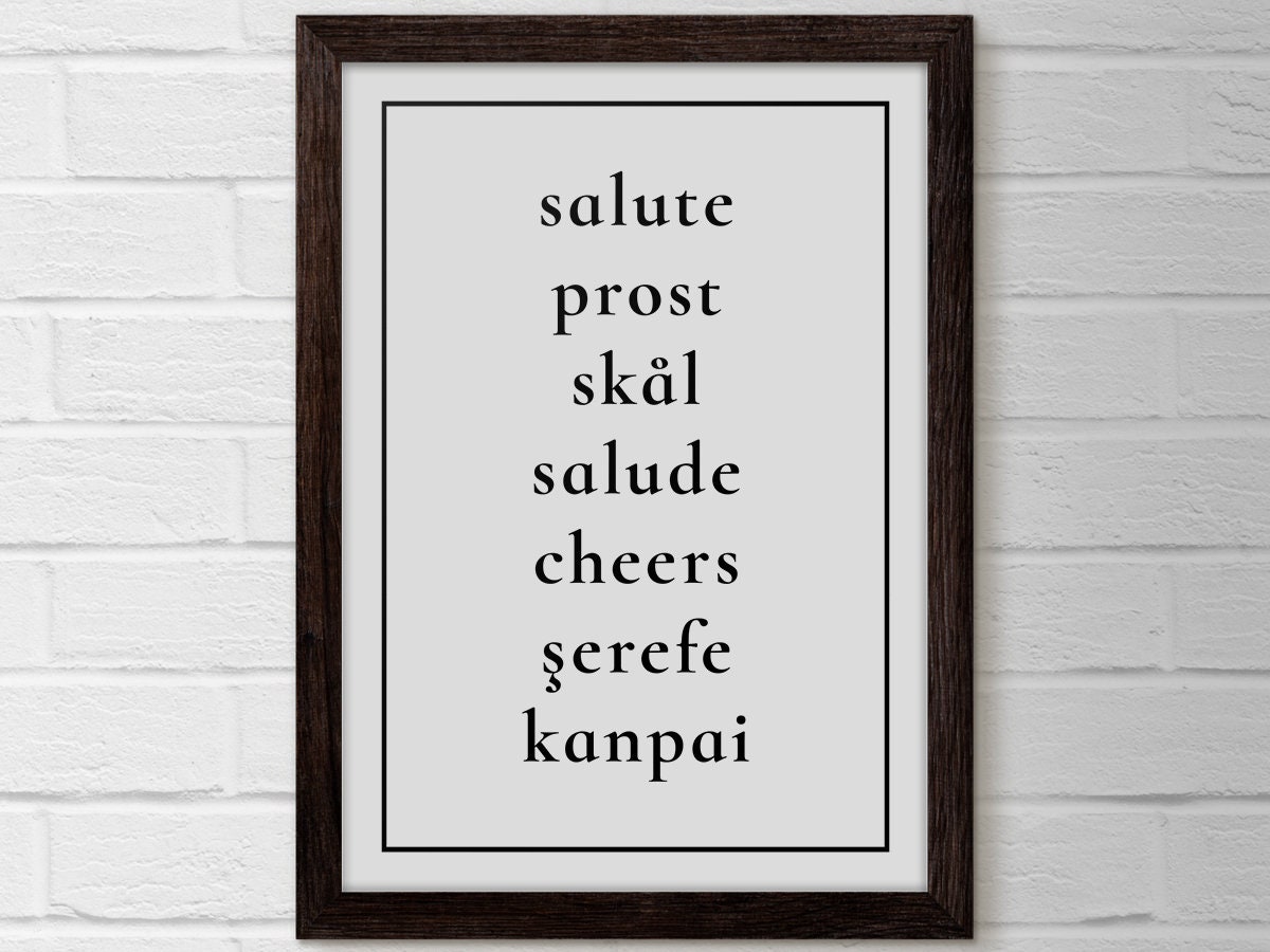 Cheers Language Print International Cheers Printable Wall | Etsy