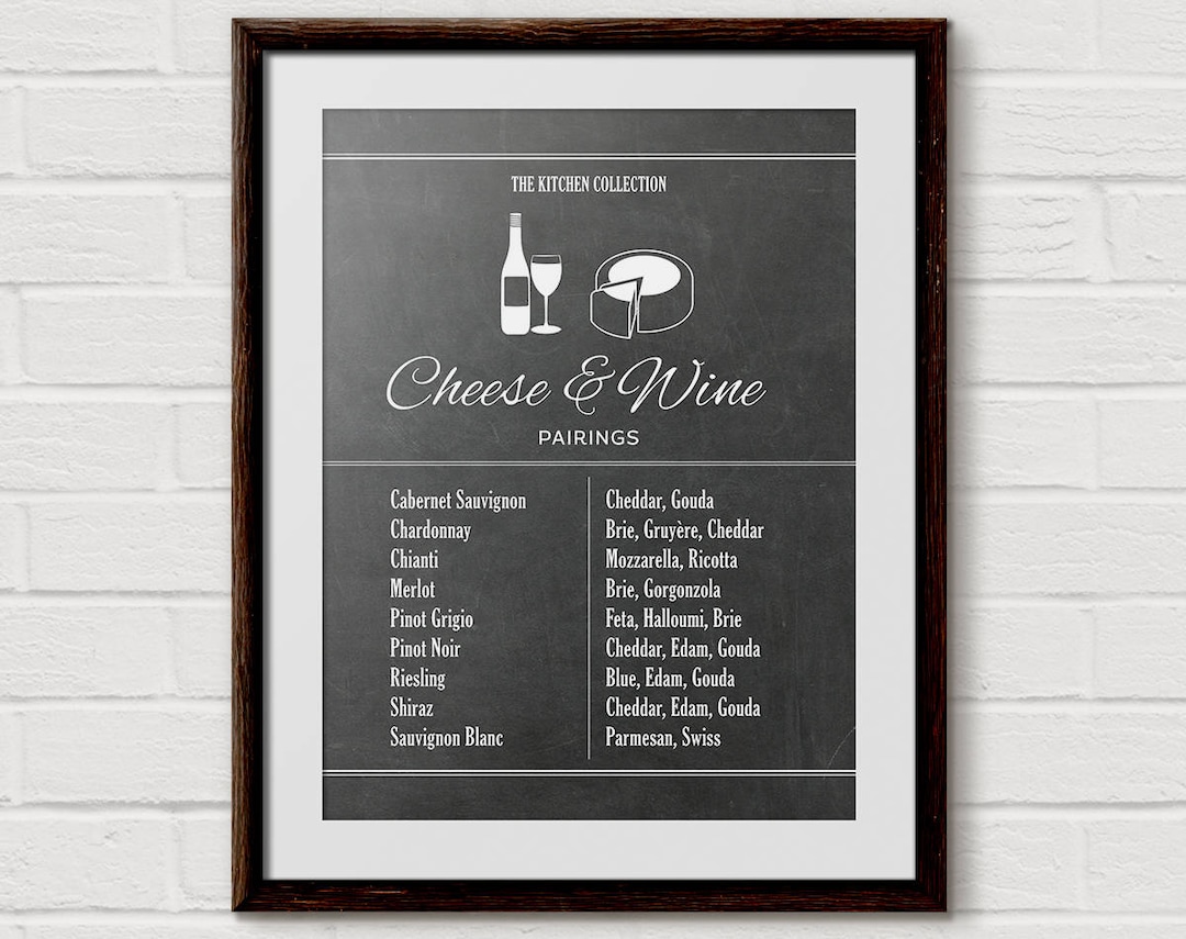 Wine Poster, Cheese Poster, Bar Cart Art, Wine Charts, Wine Chart Print ...