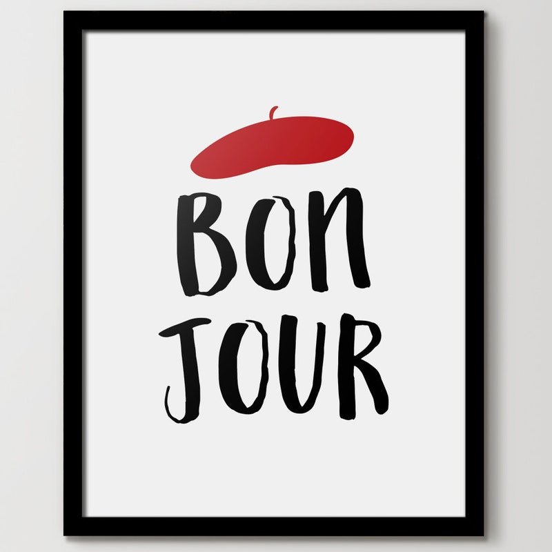 Bonjour Sign - Etsy