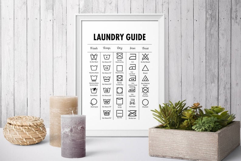Laundry Symbols Laundry Symbol Chart laundry room ideas | Etsy