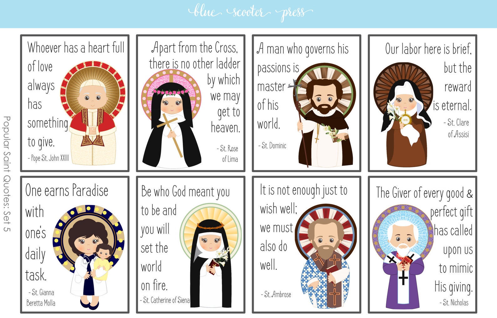 Popular Saint Quotes Set 5 Planner Stickers. Choose Rainbow - Etsy
