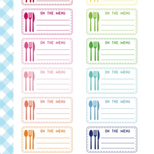 On the Menu Meal Planning Label Stickers. Choose Bright Rainbow or ...