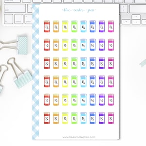 Prescription Bottle Refill Stickers. 48 MATTE Planner Stickers. - Etsy