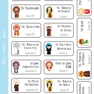 Favorite Saint Feast Day Stickers. Two Sheet Set of 36 MATTE Planner ...