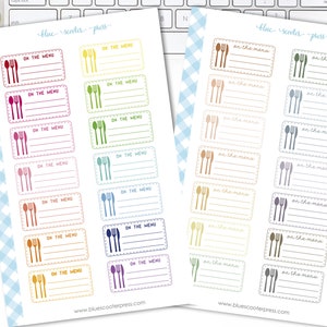 On the Menu Meal Planning Label Stickers. Choose Bright Rainbow or ...
