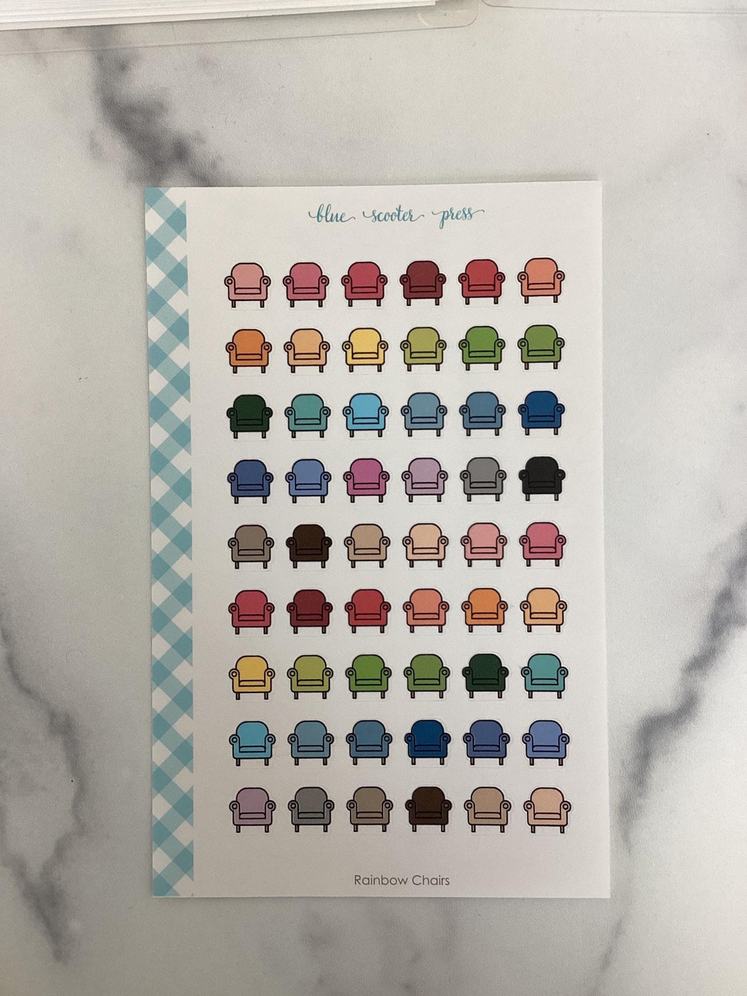 Comfy Chair Icon Stickers in Rainbow Colors. 54 Planner Stickers. - Etsy