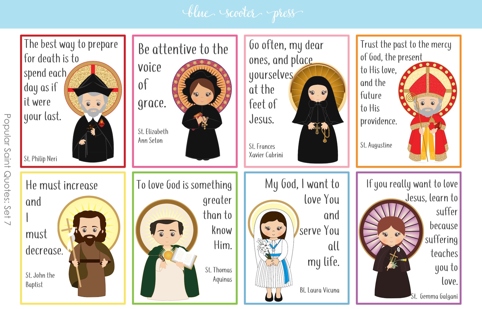 Popular Saint Quotes Set 7. Choose Rainbow or Black Boxes. 8 | Etsy