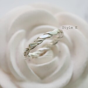 925 Sterling Twist Silver Ring,cutting Texture Single Silver Stacking Ring,skinny Ring in ...