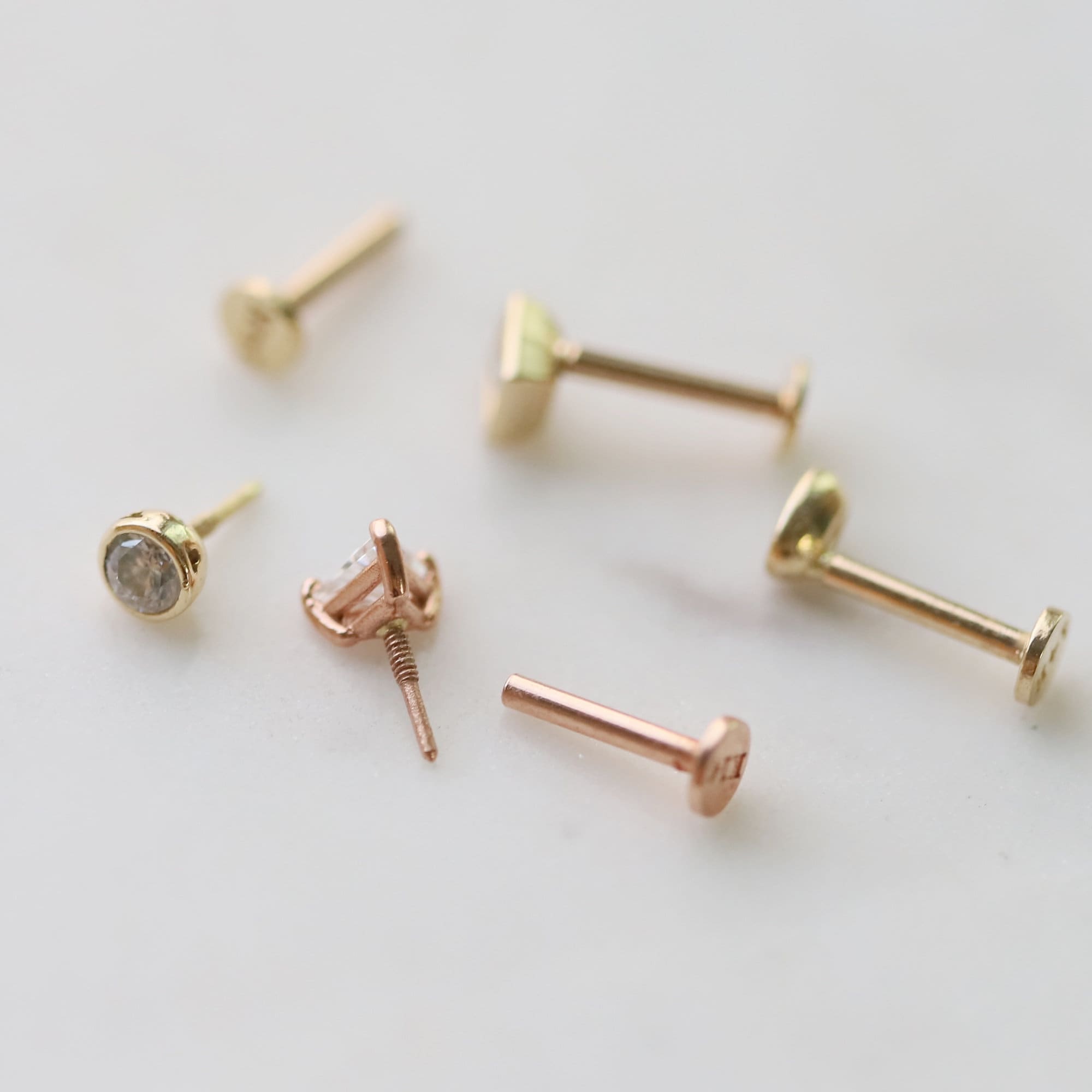 18 Gauge Internally Threaded Earring flat Back Labret | Etsy