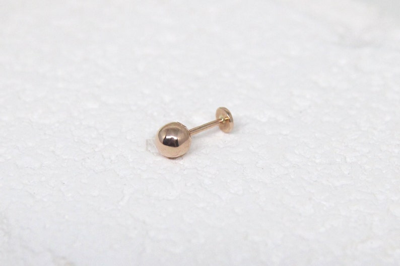 Delicate 14K Gold Labret Piercing flat Back - Etsy