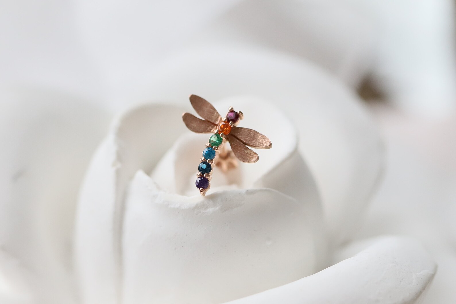 16 Gauge Solid Gold Rainbow Piercing,helix Piercing,cartilage,tragus ...