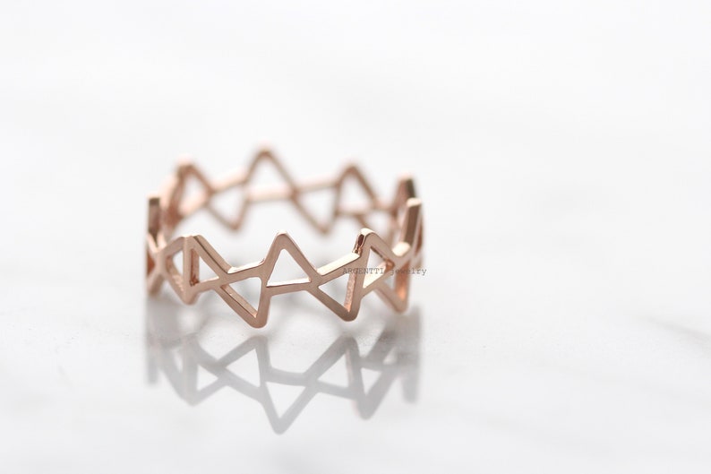 14K Gold Open Triangle Ringstackinggold Rope Ringskinny | Etsy