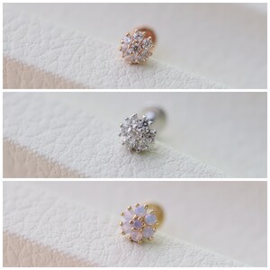Super Tiny Flower 18 Gauge Flat Back Labret Piercing,delicate Gold ...