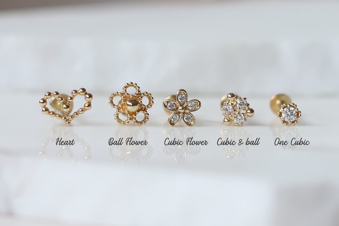 Super Tiny 18 Gauge Flat Back Labret Internally Threaded,delicate Gold ...