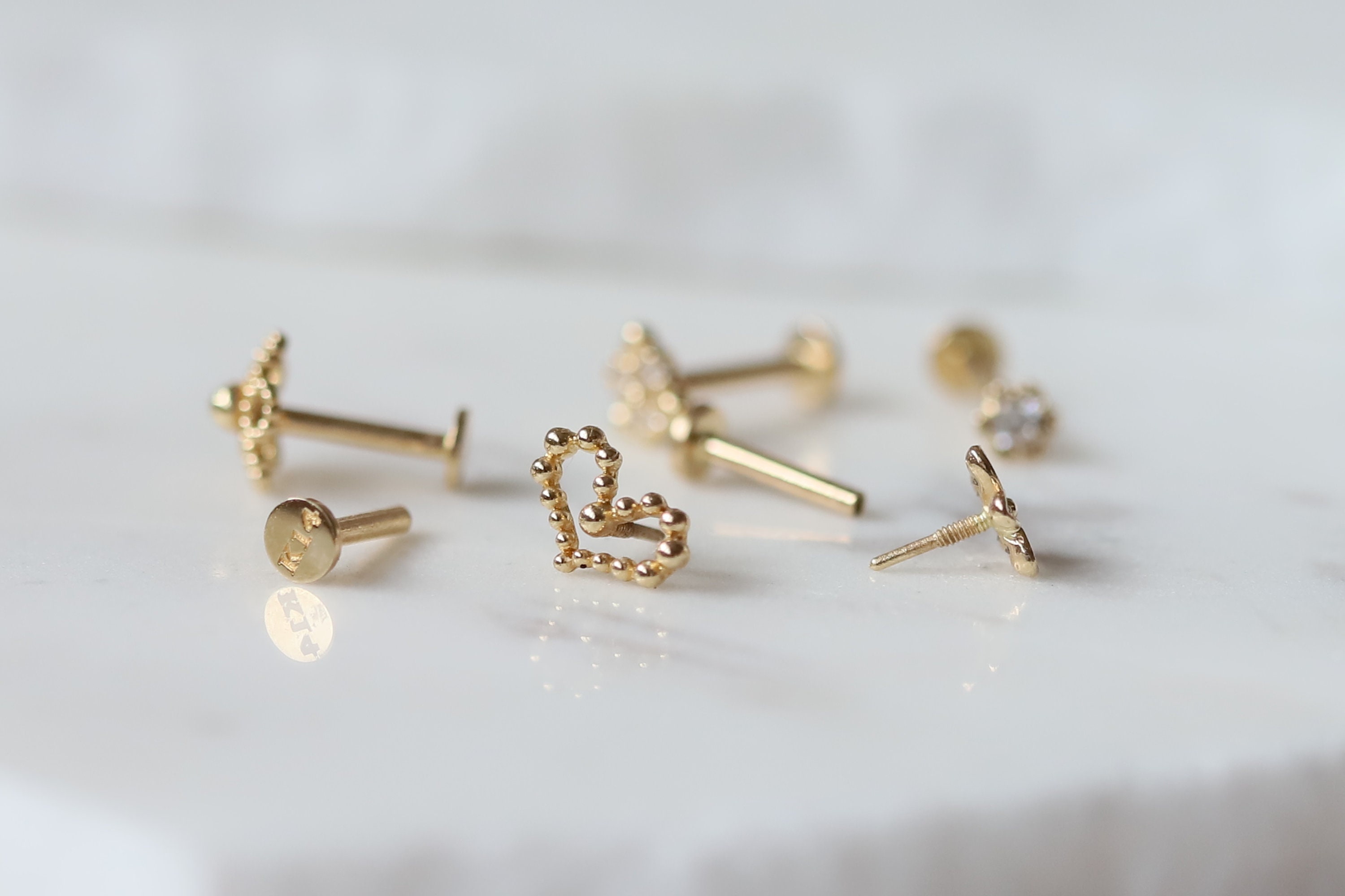 Super Tiny 18 gauge Flat Back Labret Internally | Etsy