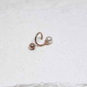 14K Gold Fresh-water Pearl Twist Piercing,screw Back Earrings,for Her ...